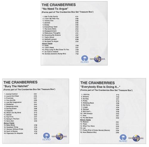 The Cranberries Treasure Box - 4xCD-R Acetate Set UK CD-R acetate (434657)