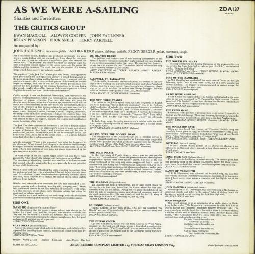 The Critics Group As We Were a'Sailing UK vinyl LP album (LP record ...