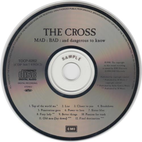 The Cross Mad Bad And Dangerous To Know Japanese Promo CD album (CDLP ...