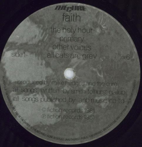 The Cure Faith + Inner - VG+ UK vinyl LP album (LP record) (821449)