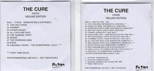 The Cure Faith UK CD-R acetate (323987)