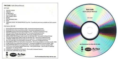 The Cure Faith US Promo CD-R acetate (369308)