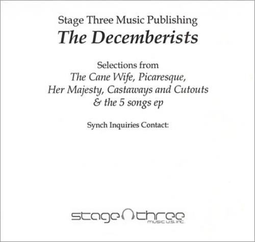 The Decemberists The Decemberists US Promo CD-R acetate (398601)
