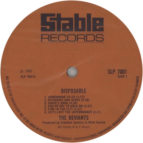 The Deviants Disposable - 1st UK vinyl LP album (LP record) (618421)