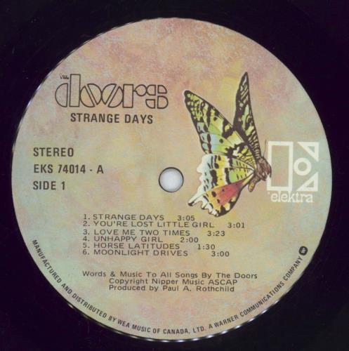The Doors Strange Days Canadian vinyl LP album (LP record) (828695)