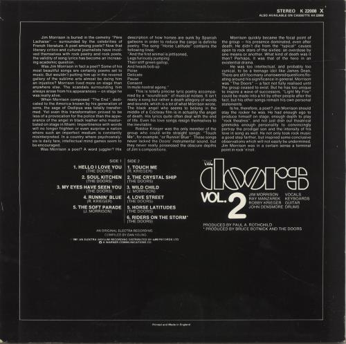 The Doors The Doors Vol. 2 UK vinyl LP album (LP record) (690346)