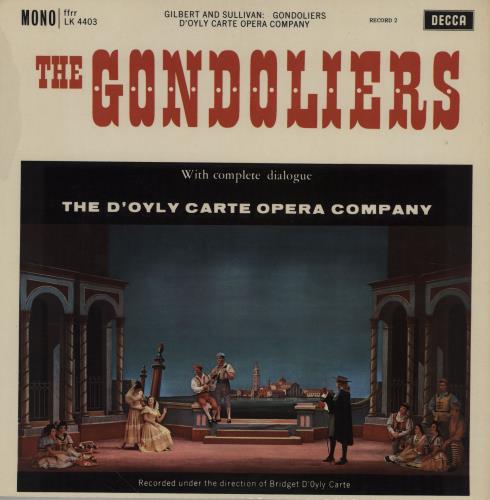 The D'Oyly Carte Opera Company The Gondoliers / Cox And Box UK 3-LP ...