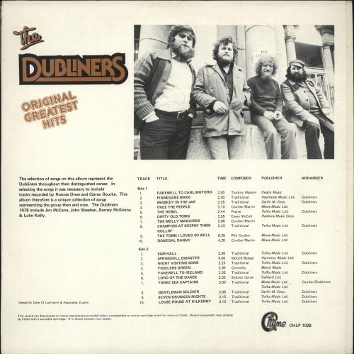 The Dubliners 20 Original Greatest Hits Irish vinyl LP album (LP record ...