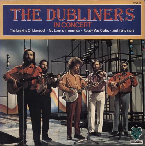 The Dubliners In Concert Irish vinyl LP album (LP record) (783617)