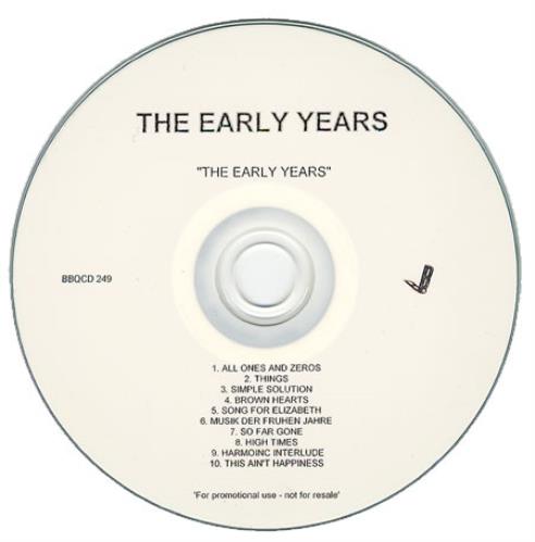 The Early Years The Early Years UK Promo CD-R acetate (381531)