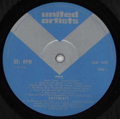 The Easybeats Vigil - 1st - EX UK vinyl LP album (LP record) (766959)