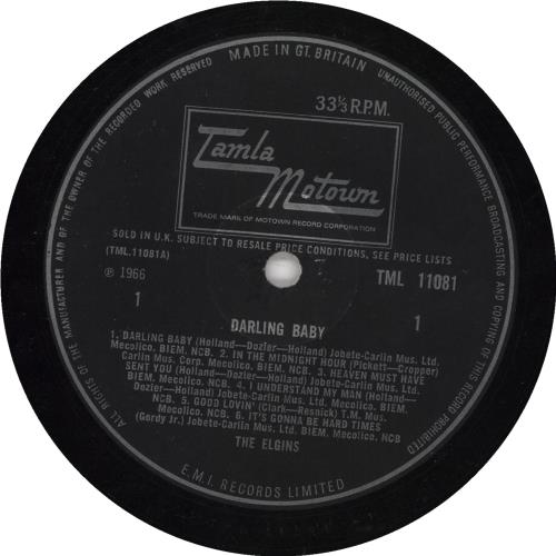 The Elgins Darling Baby - WOS UK vinyl LP album (LP record) (739856)