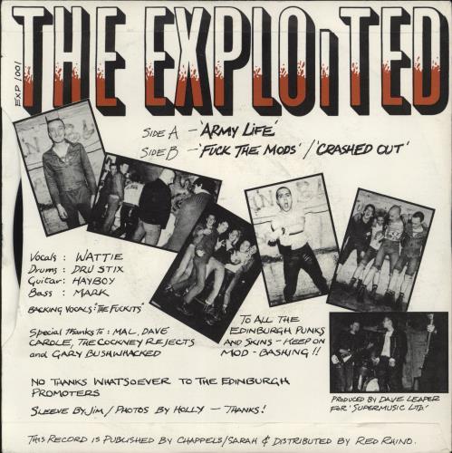 The Exploited Army Life - 1st UK 7" vinyl single (7 inch record / 45 ...