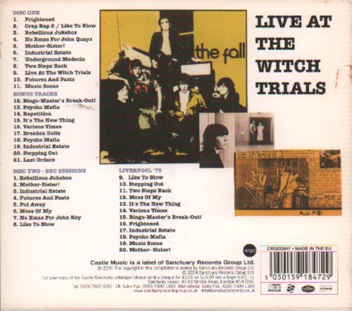 The Fall Live At The Witch Trials UK 2 CD album set (Double CD) (270993)