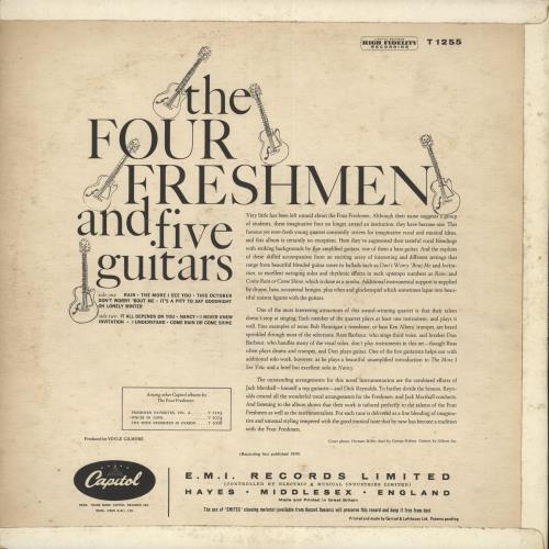 The Four Freshmen Four Freshmen And Five Guitars UK vinyl LP album (LP ...