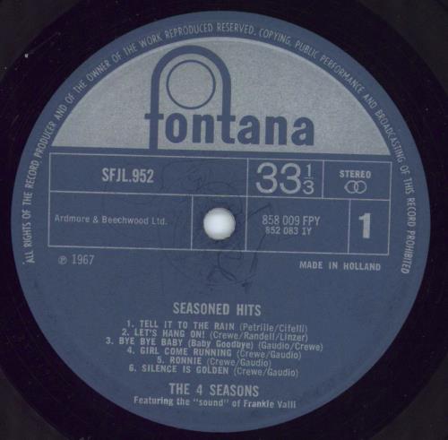 The Four Seasons Seasoned Hits - EX UK vinyl LP album (LP record) (799710)