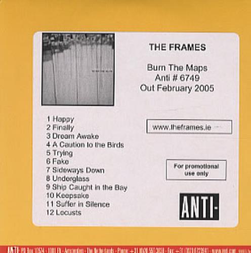 The Frames Burn The Maps UK Promo CD-R acetate (315446)