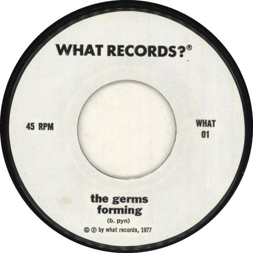 The Germs Forming US 7" vinyl single (7 inch record / 45) (733912)