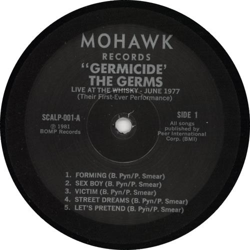 The Germs Germicide US vinyl LP album (LP record) (382129)