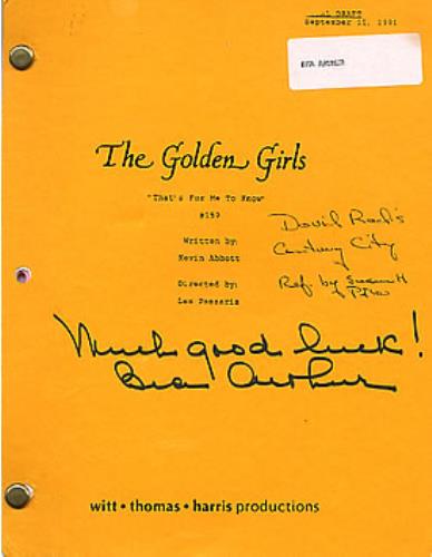 The Golden Girls Golden Girls Script - Autographed US Promo memorabilia ...