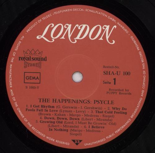 The Happenings Psycle UK vinyl LP album (LP record) (834799)
