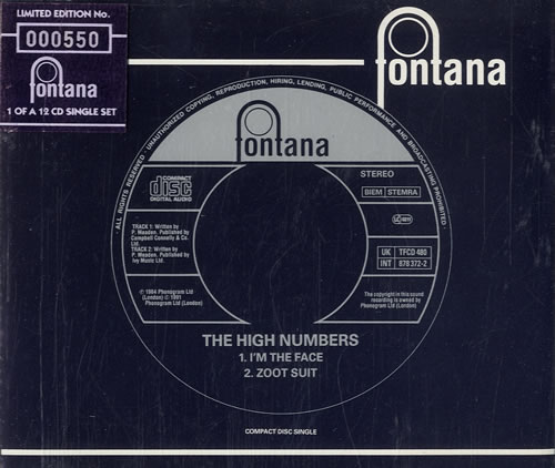 The High Numbers I'm The Face UK CD single (CD5 / 5") (56711)