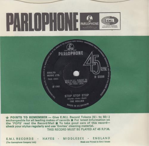 The Hollies Stop Stop Stop - Solid UK 7" vinyl single (7 inch record ...
