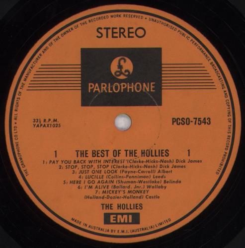 The Hollies The Best Of The Hollies Australian vinyl LP album (LP ...