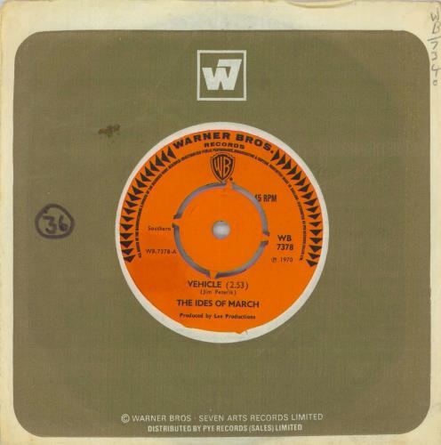 The Ides Of March Vehicle UK 7" vinyl single (7 inch record / 45) (240950)