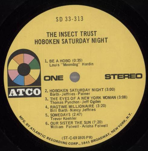 The Insect Trust Hoboken Saturday Night - 1st US vinyl LP album (LP ...