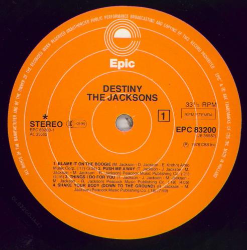The Jackson Five Destiny Dutch vinyl LP album (LP record) (767199)