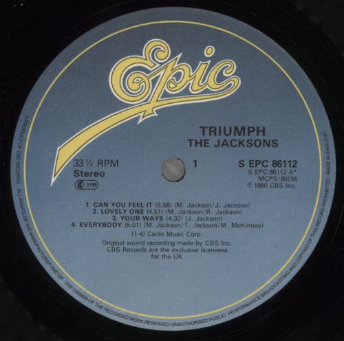 The Jackson Five Triumph UK vinyl LP album (LP record) (289508)