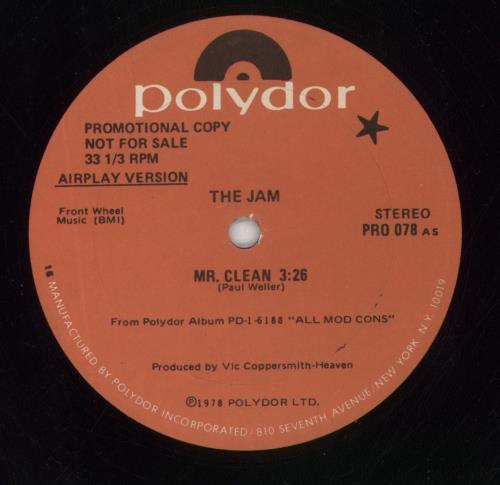 The Jam Mr Clean - Airplay Version US Promo 12" vinyl single (12 inch ...
