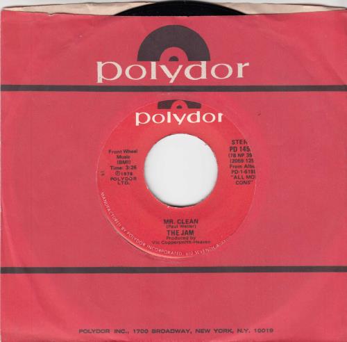 The Jam Mr. Clean US Promo 7" vinyl single (7 inch record / 45) (676143)