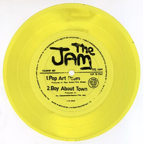 The Jam Pop Art Poem - Yellow Flexi UK Promo 7" vinyl single (7 inch ...
