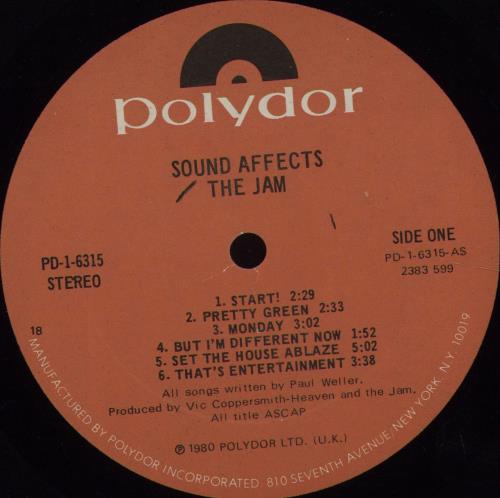 The Jam Sound Affects US vinyl LP album (LP record) (159603)