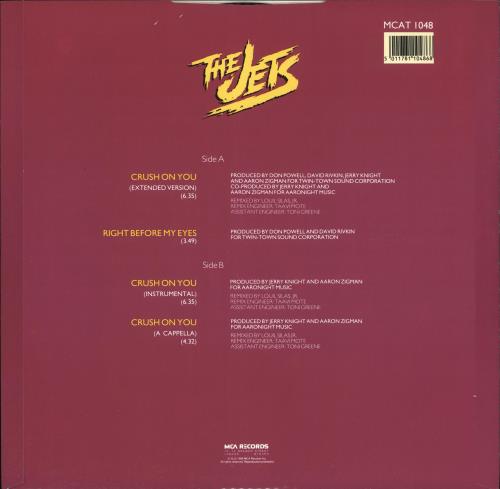 The Jets Crush On You UK 12" vinyl single (12 inch record / Maxi-single ...