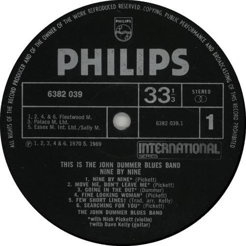 The John Dummer Blues Band Nine By Nine UK vinyl LP album (LP record ...