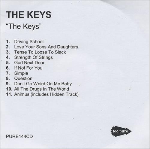 The Keys The Keys UK Promo CD-R acetate (264459)