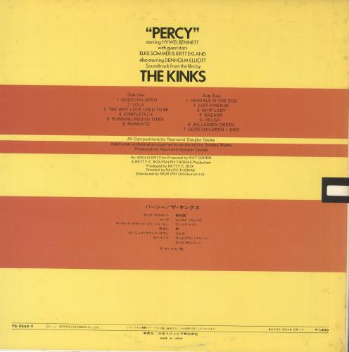 The Kinks Percy Japanese Promo vinyl LP album (LP record) (213423)