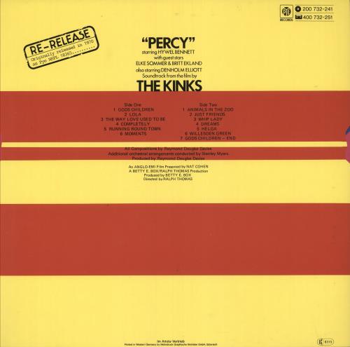 The Kinks Percy German vinyl LP album (LP record) (739782)