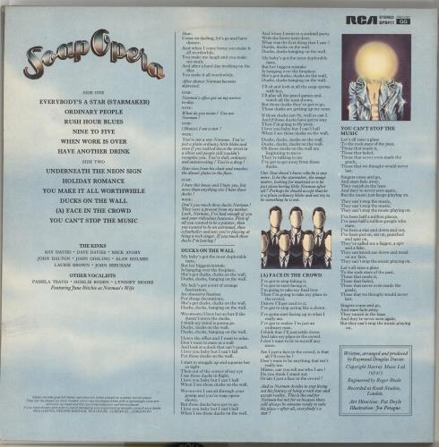 The Kinks Soap Opera - VG+ UK vinyl LP album (LP record) (299487)