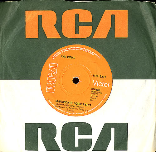 The Kinks Supersonic Rocket Ship - Solid UK 7" vinyl single (7 inch ...