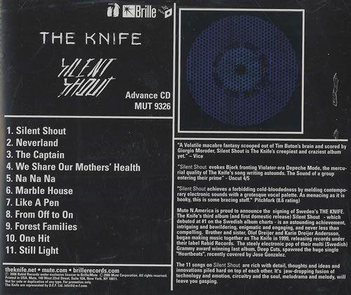 The Knife Silent Shout US Promo CD album (CDLP) (464587)