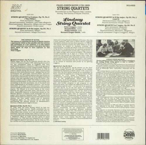 The Lindsay String Quartet Haydn String Quartets Live At The Wigmore Hall UK 3-LP vinyl record ...