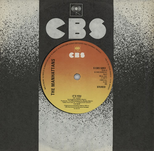 The Manhattans It's You UK 7" vinyl single (7 inch record / 45) (572843)