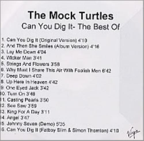 The Mock Turtles Can You Dig It - The Best Of UK Promo CD-R acetate ...