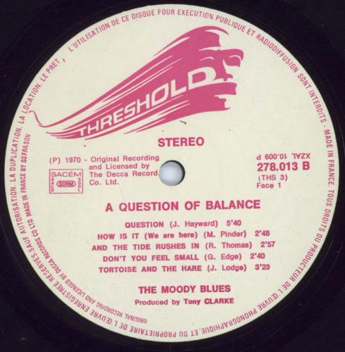 The Moody Blues A Question Of Balance French vinyl LP album (LP record ...