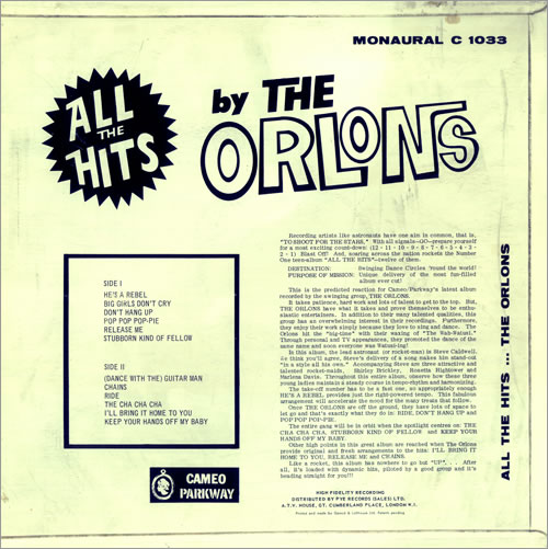 The Orlons All The Hits UK vinyl LP album (LP record) (452160)