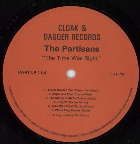 The Partisans The Time Was Right UK vinyl LP album (LP record) (776188)